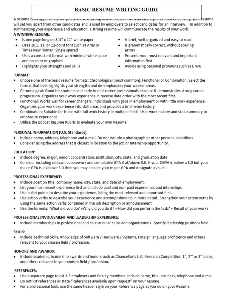 Stem Resume Guide PDF R sum Engineering