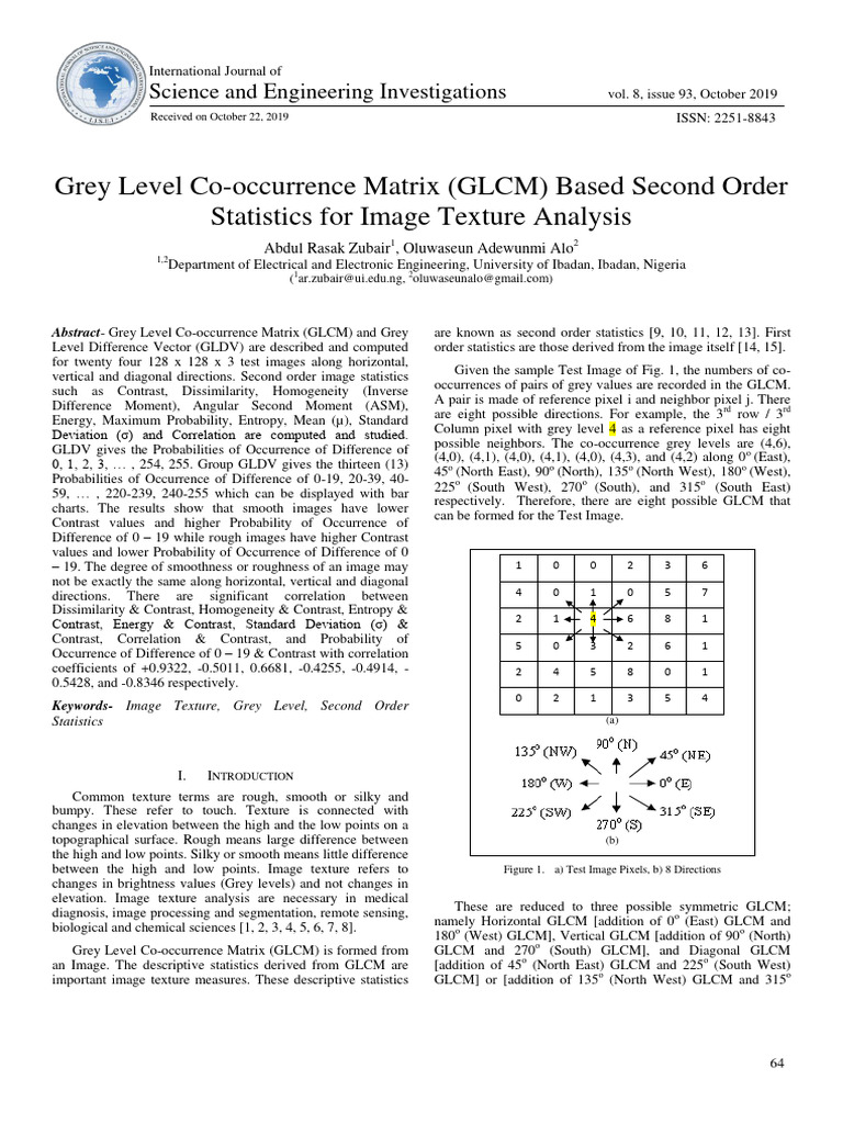 GLCM Second Order Image Classification | PDF | Matrix (Mathematics ...