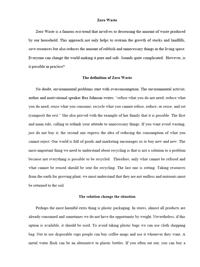 Zero Waste | PDF | Waste | Recycling