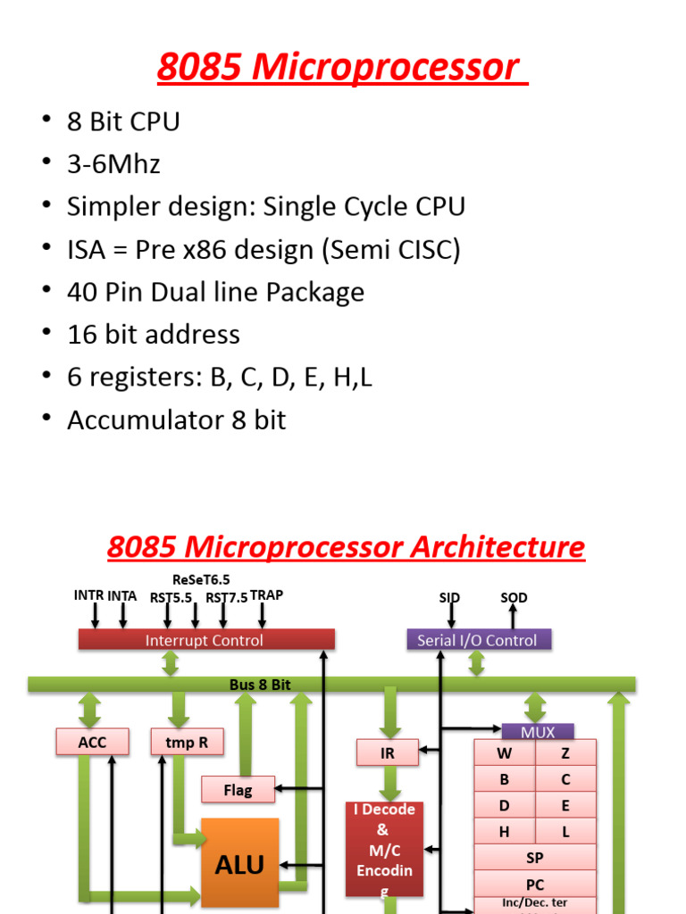 8085 ppt 1 | PDF | Central Processing Unit | Computer Data