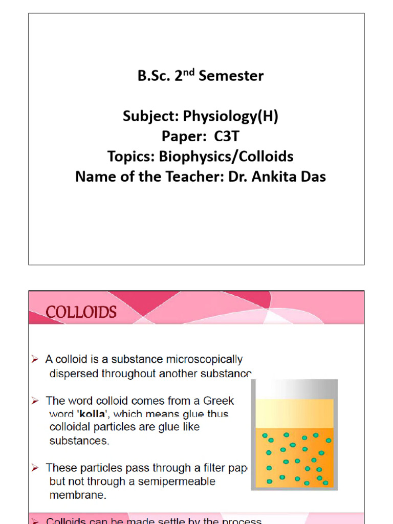 UG_Physiology_Sem-2_Paper-C3T_Colloids | PDF