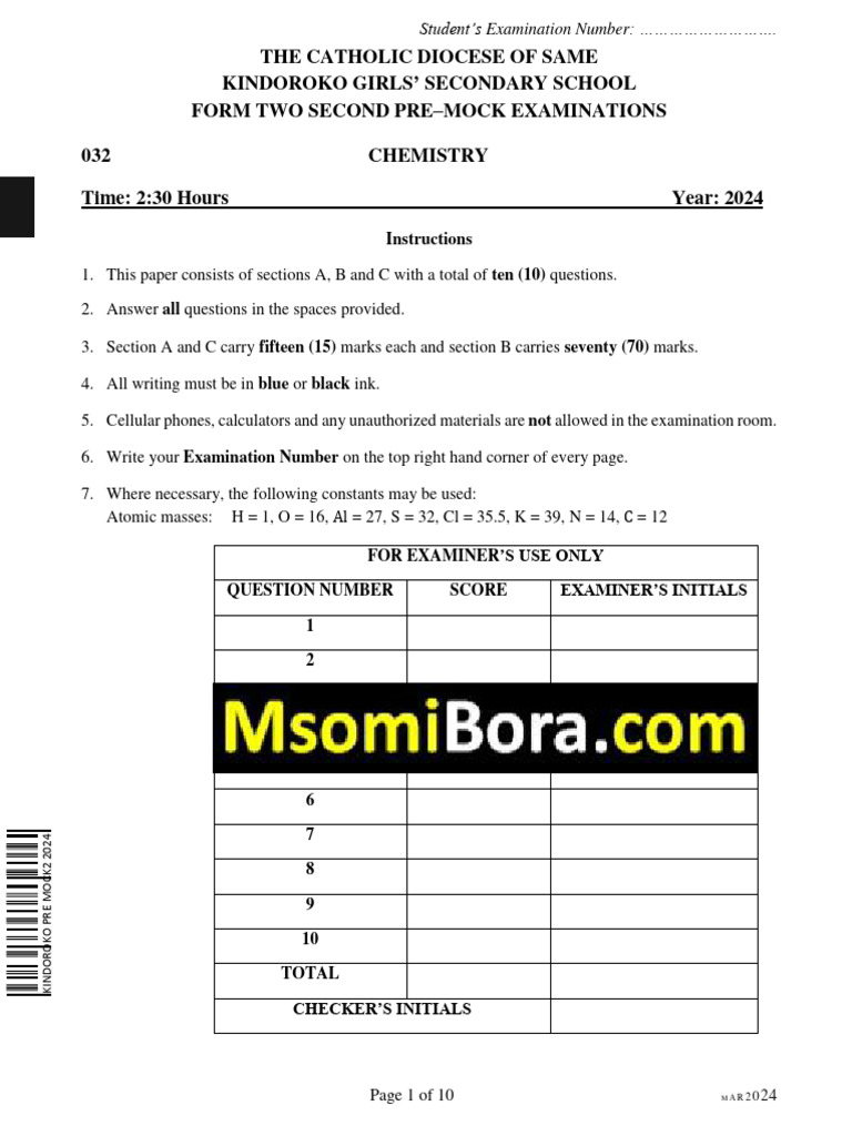 f2 Chem Mid March 2024 | PDF | Solubility | Fires