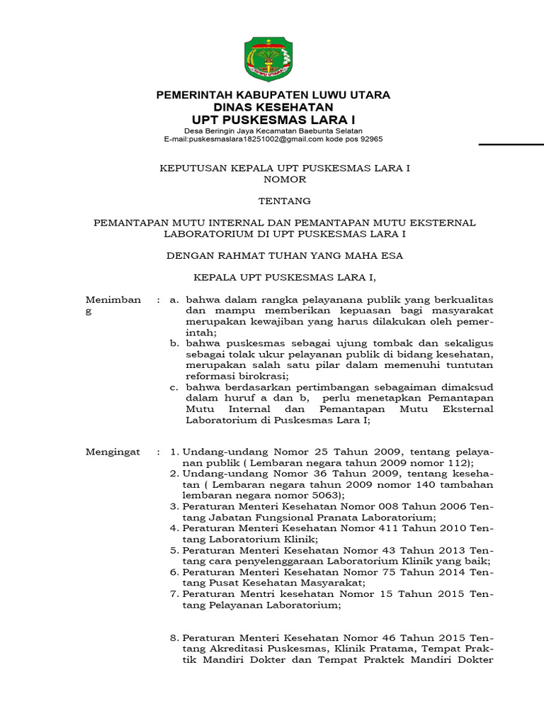 3.9.1d SK PMI Dan PME Laboratorium | PDF