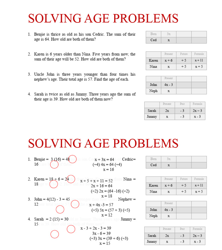 Age Problems | PDF