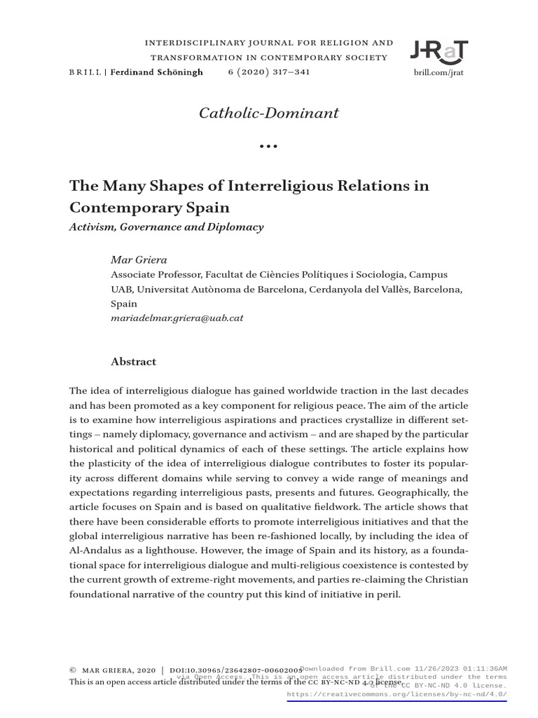 The Many Shapes of Interreligious Relations in | PDF | Interfaith ...