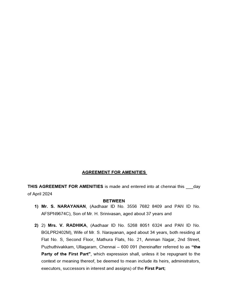 New Agreement For Amenities-4 | PDF | Common Law | Private Law