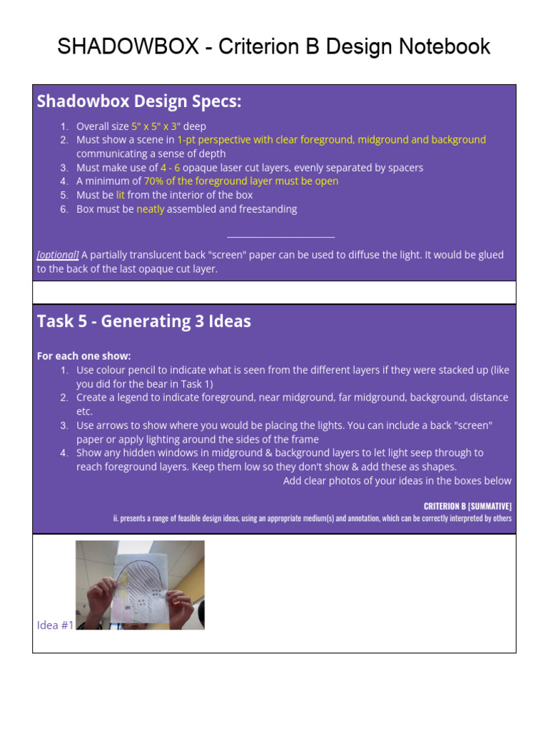 Kingsley Liu - SHADOWBOX - Criterion B Design Notebook | PDF | Home ...