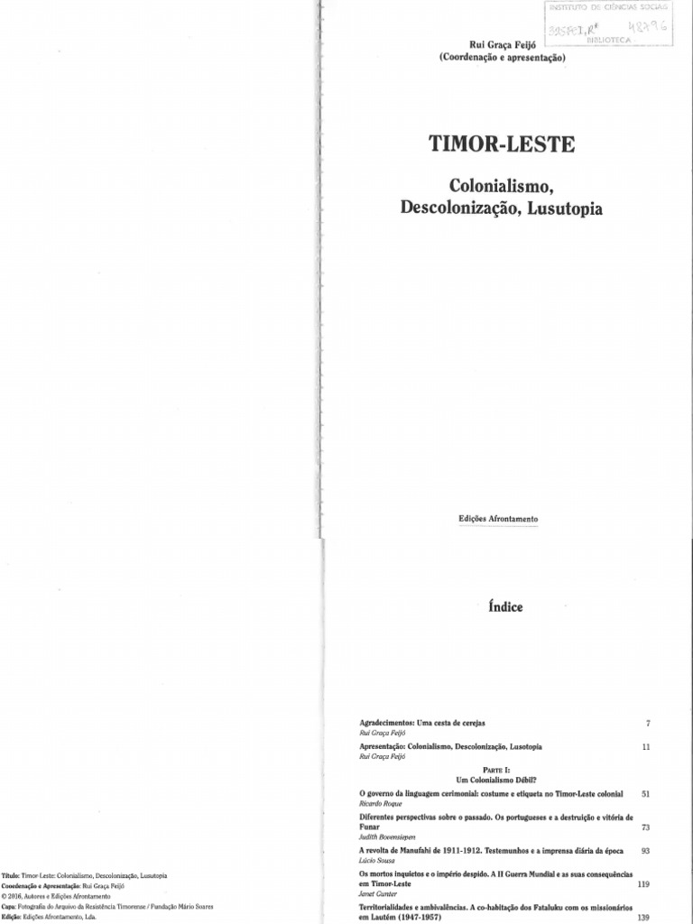 Timor-Leste Colonialismo Descolonizacao Lusotopia | PDF | Timor Leste | Portugal