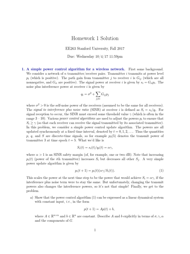 Dokumen - Tips - Homework 1 Solution Stanford 1 Solution Ee263 Stanford ...