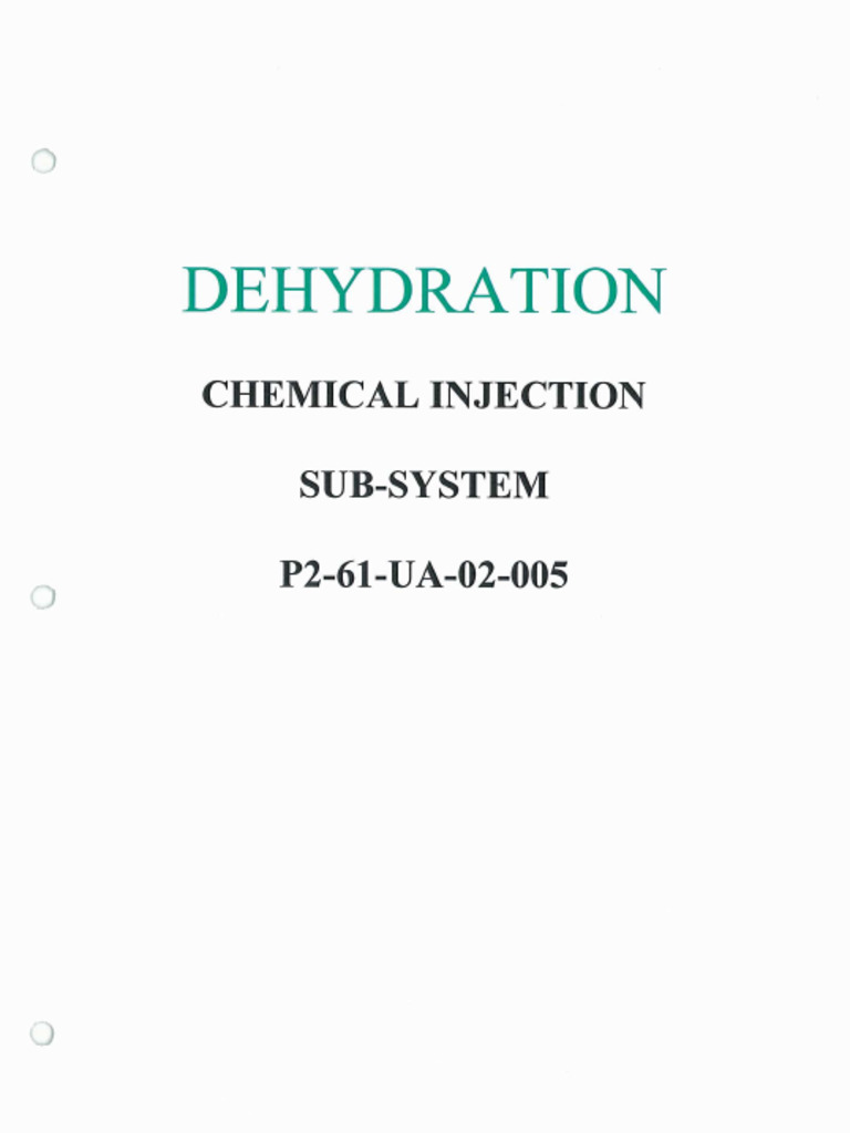 Dehydration, Chemical Injection, Sub-System P2-61-Ua-02-005 | PDF