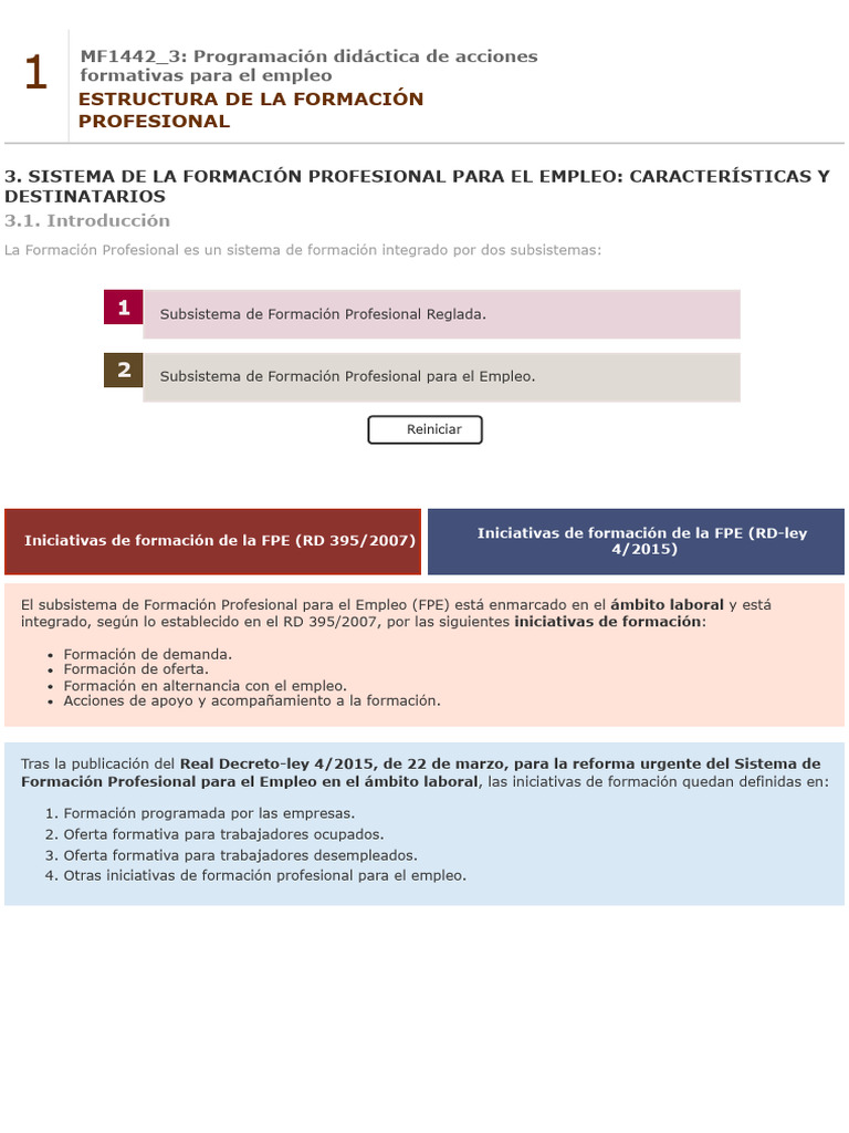 MF1442 - 3-T3-Sistema de La Formación Profesional para El Empleo | PDF | Empleo | Desempleo