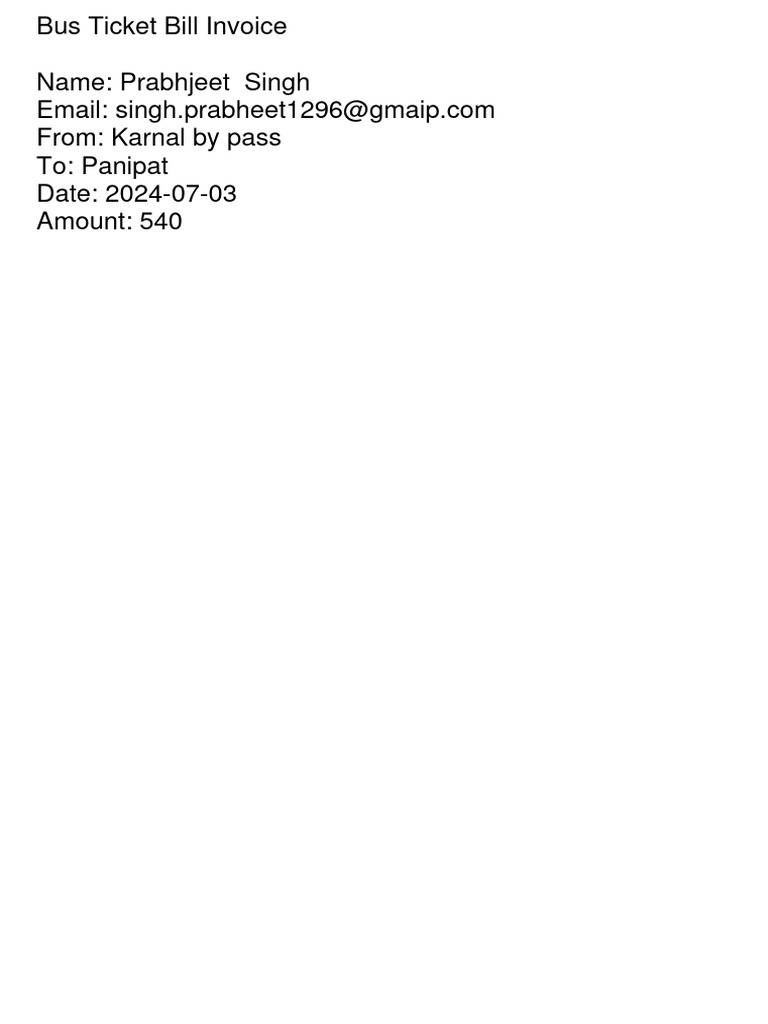 Bus Ticket Invoice 2 | PDF