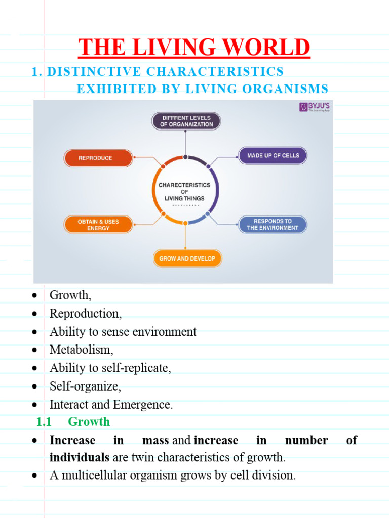 Chapter-1 The Living World | PDF | Taxonomy (Biology) | Genus