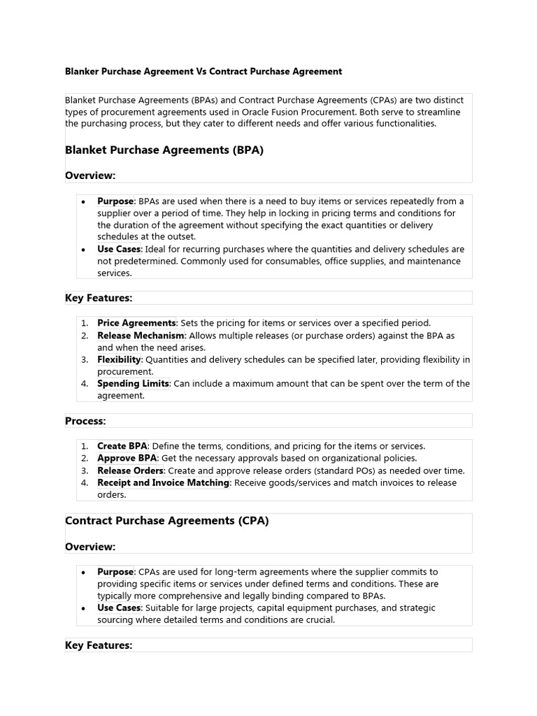 BPA vs CPA: Key Procurement Differences | PDF | Procurement | Certified ...