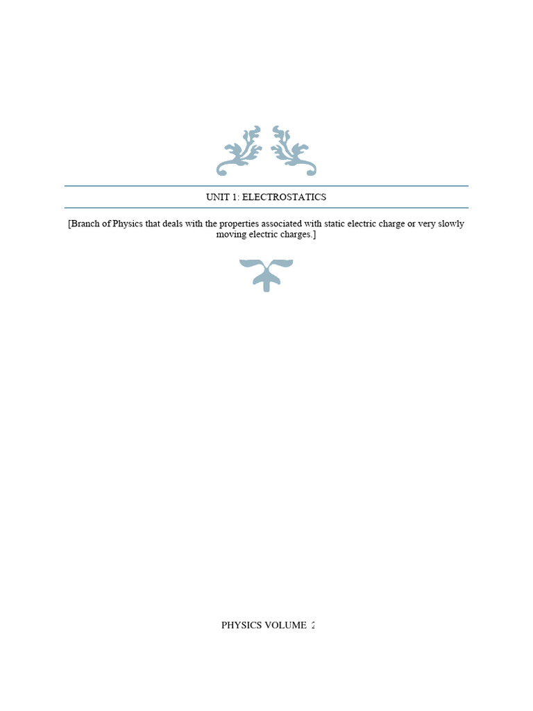 Book Content Physics CL12 CH1 | PDF | Electric Charge | Electric Field