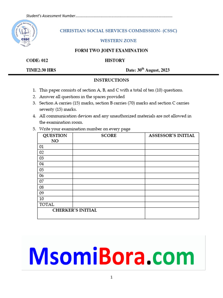 History f2-23 CSSC | PDF | East Africa | Stone Age