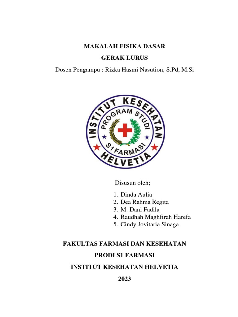 Makalah Gerak Lurus Kel 4 | PDF Makalah Gerak Lurus Kel 4 | PDF