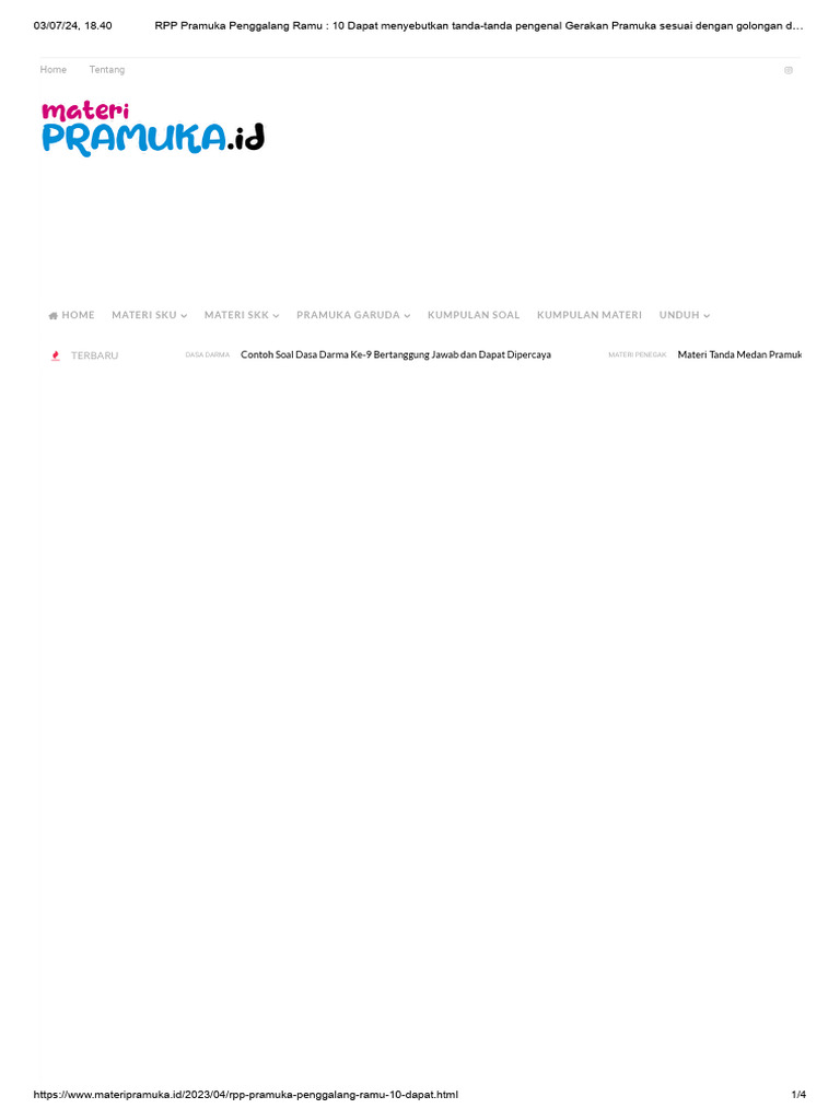 RPP Pramuka Penggalang Ramu | PDF