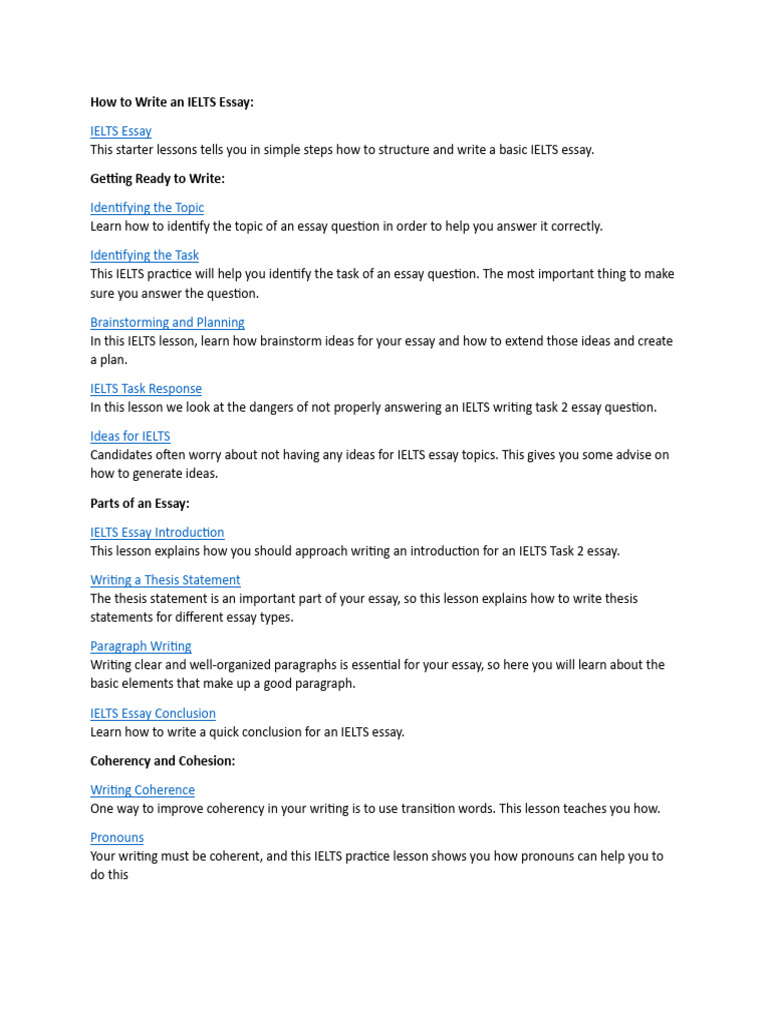 How To Write An IELTS Essay | PDF | Essays | Brainstorming