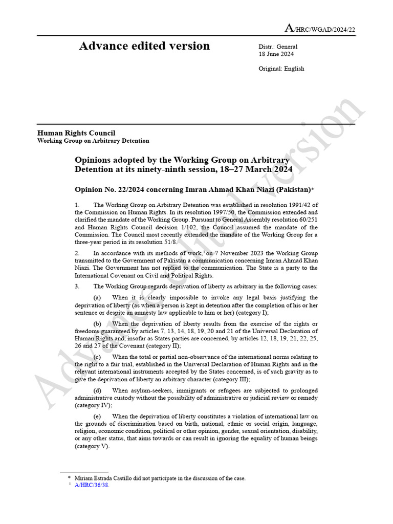 A HRC Wgad 2024 22 Pakistan Aev | PDF | Bail | Arrest