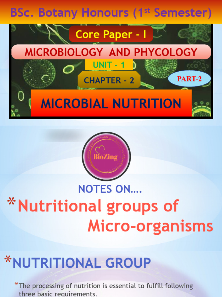 Microbial Nutrition: Organotrophs Explained | PDF | Nutrition | Diet ...