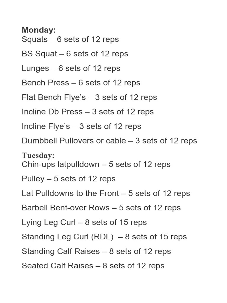 Serge Nubret Workout Plan | PDF | Teaching Methods & Materials