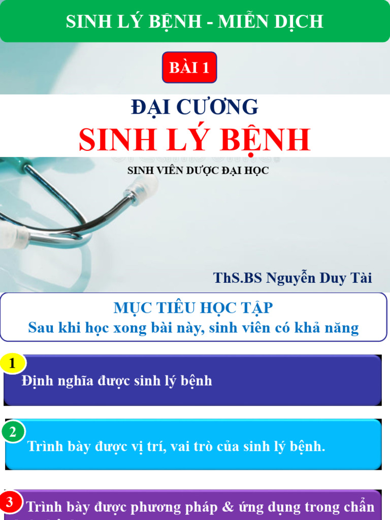B1 GIOI THIEU MON SINH LY BENH DH Duoc 27082022 | PDF