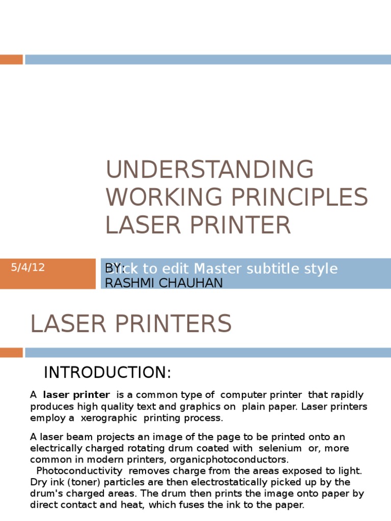 Understanding Working Principles Laser Printer: Click To Edit Master ...