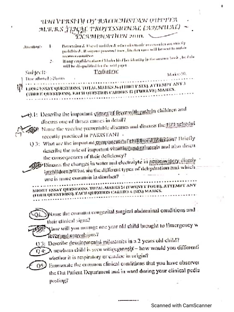 Peads 2010-2015 Past Papers | PDF