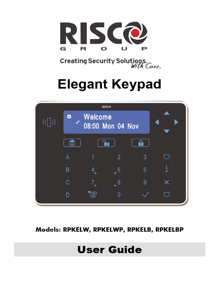 RISCO 5IN2186 B Elegant Keypad User EN WEB | PDF | Legal Liability | Private Law