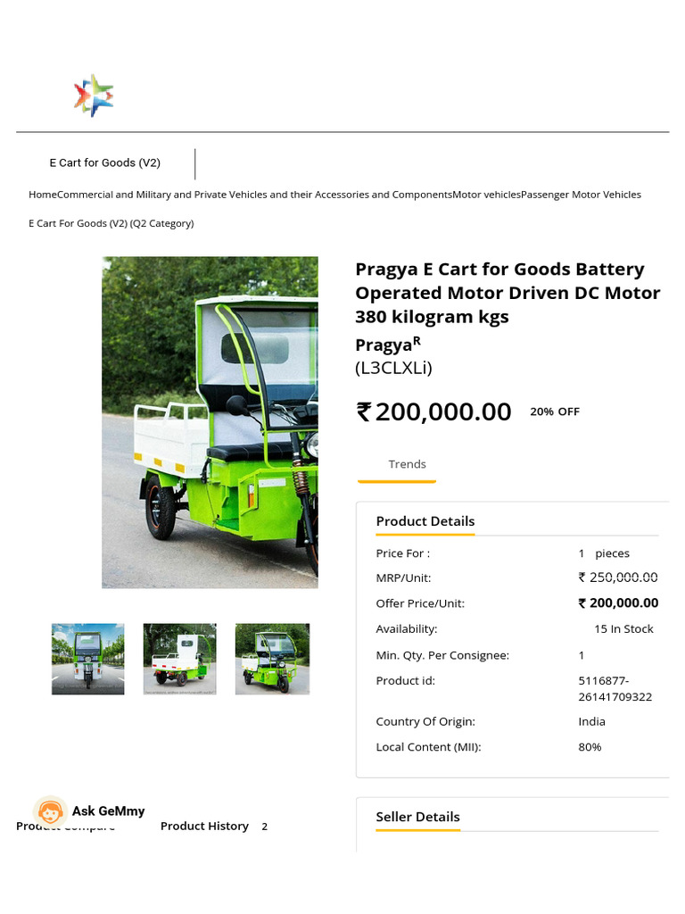 Pragya E Cart For Goods Battery | PDF | Vehicles | Brake