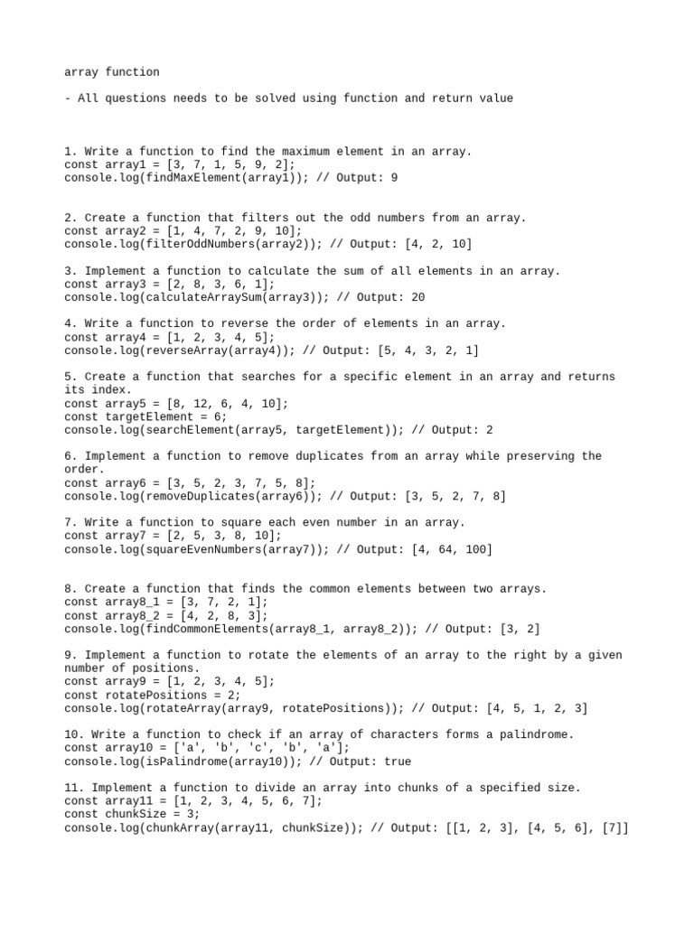 Array Function | PDF | Function (Mathematics) | Computer Programming Array Function | PDF | Function (Mathematics) | Computer Programming