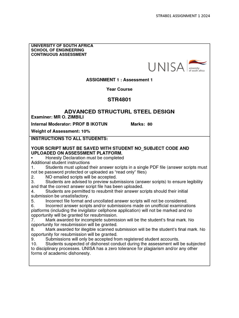 Advanced Steel Design Assignment | PDF | Beam (Structure)