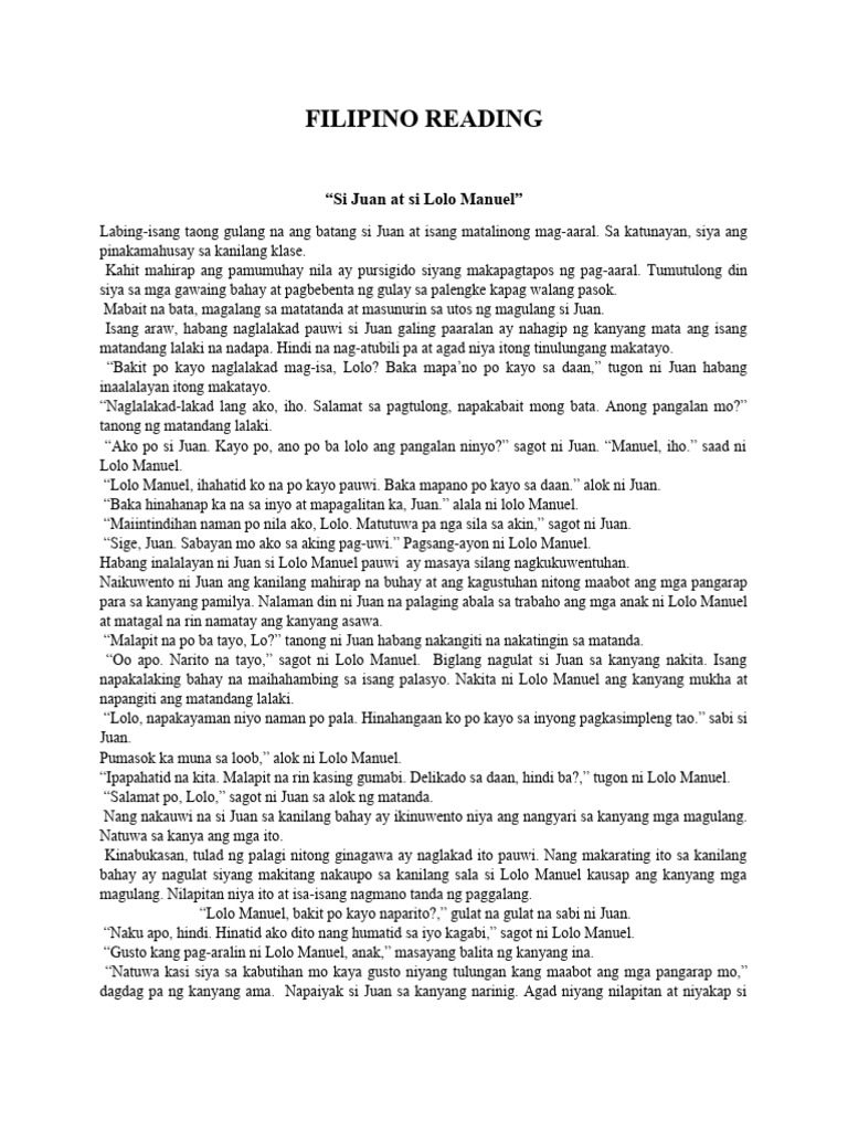 Filipino Reading | PDF