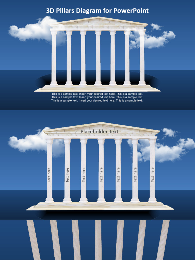 3D Pillars Diagram for PowerPoint | PDF | 3 D Computer Graphics | Microsoft
