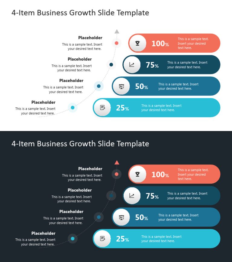 4 Item Business Growth Slide Template 16x9 1 | PDF