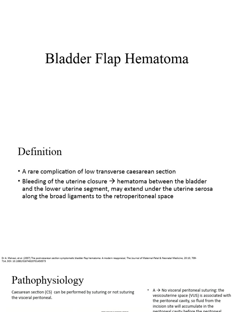 Bladder Flap Hematoma | PDF | Caesarean Section | Peritoneum