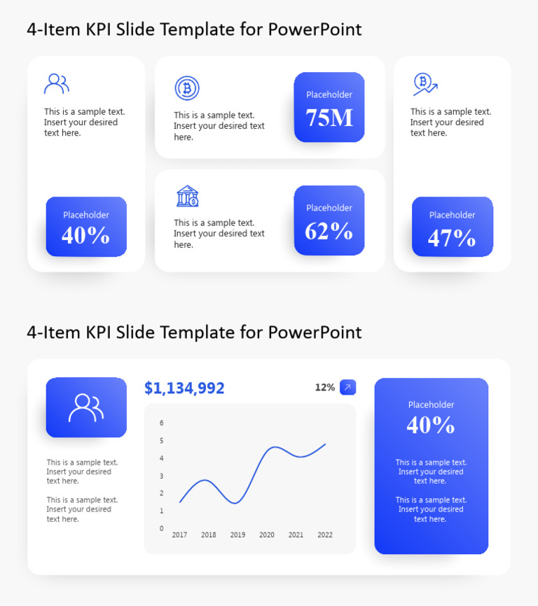 4 Item Kpi Slide Template For Powerpoint 16x9 1 | PDF