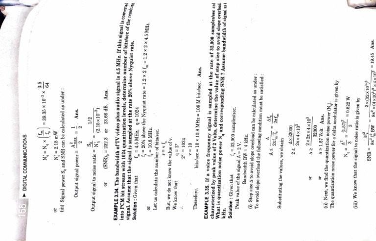 3 4 PCM Numericals and Line Codes 1 | PDF | Signal To Noise Ratio ...