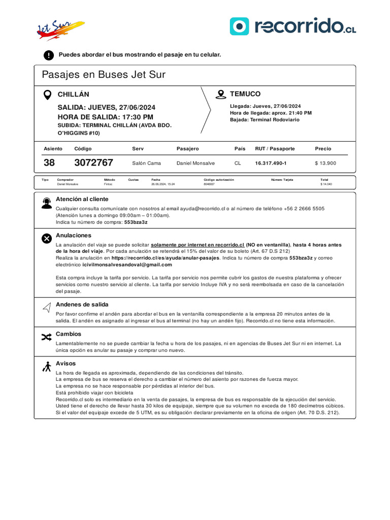 Pasaje recorrido 553bza3z | PDF