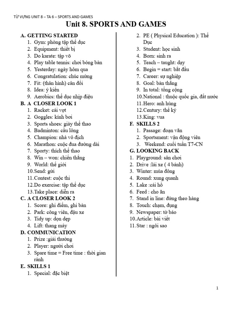 T V NG Unit 8 TA6 | PDF