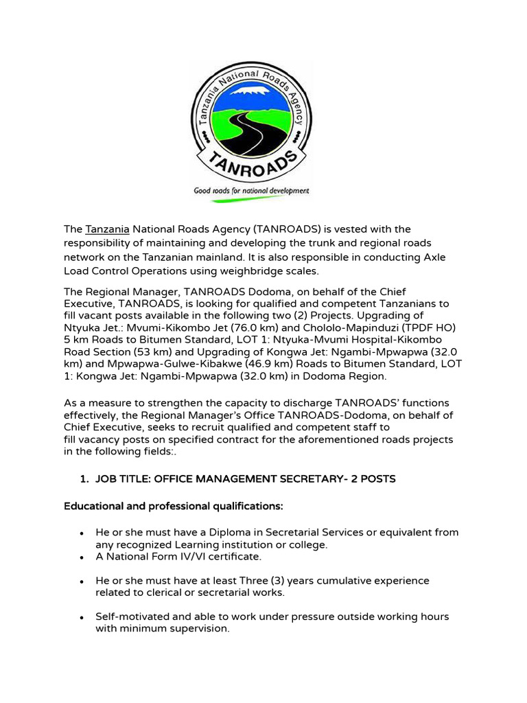 Tanroads Dodoma New | PDF | Surveying | Engineer