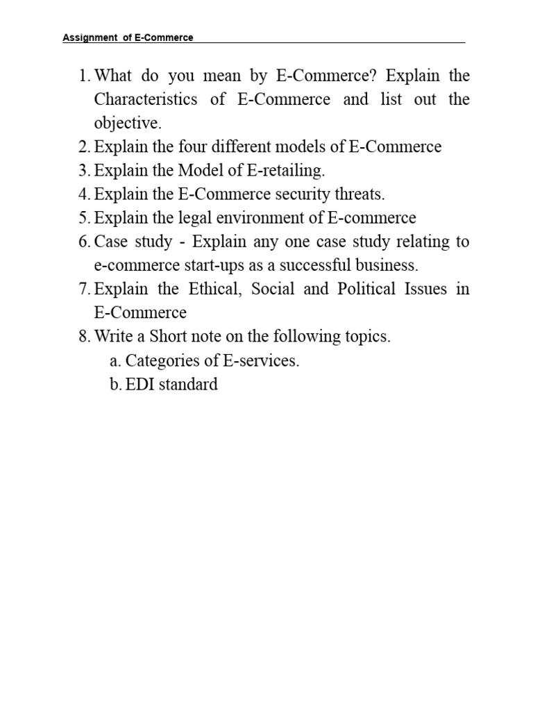 Assignment Of E Commerce Pdf Malware E Commerce