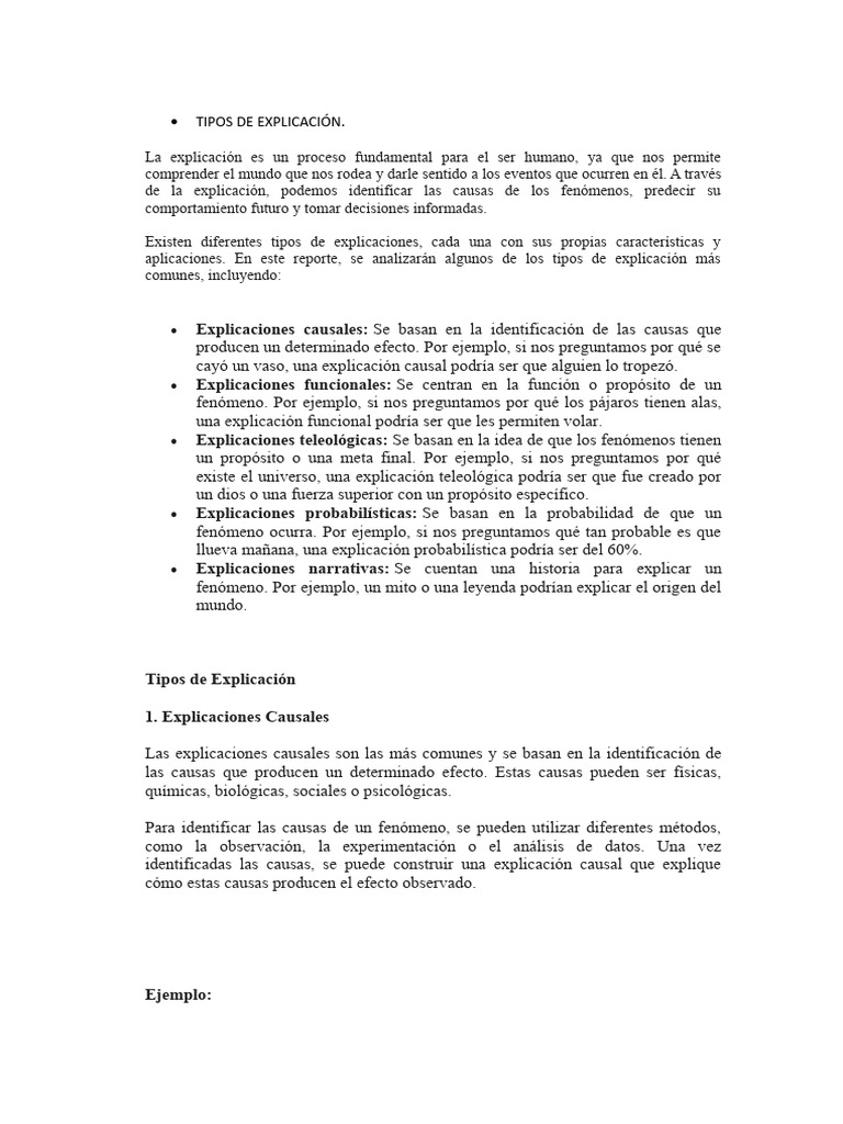 Tipos de Explicaciones | PDF | Probabilidad | Causalidad