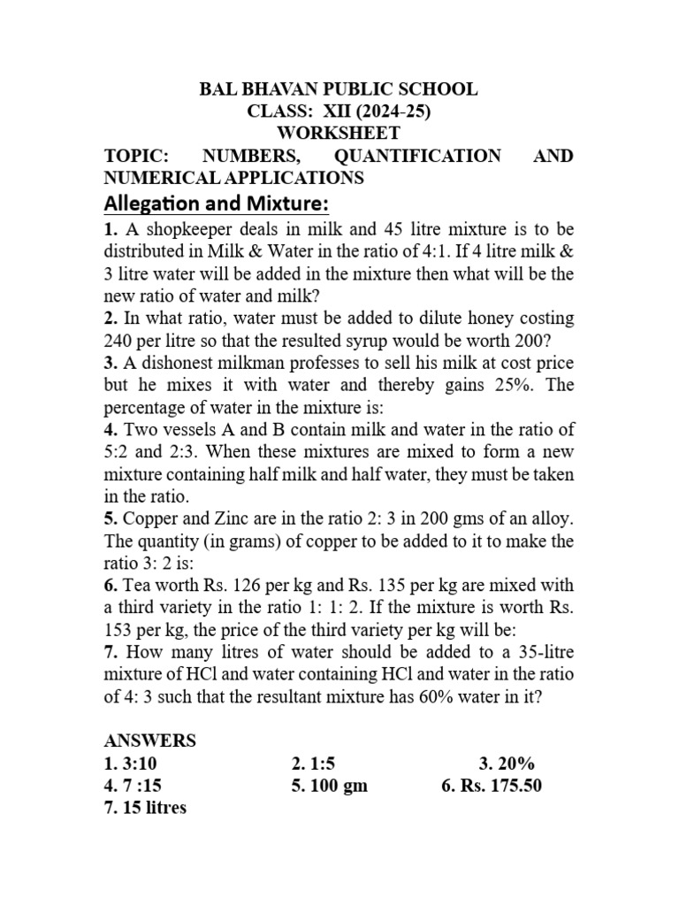 Xii Applied Mathematics Worksheet Ch 1 Pdf Speed