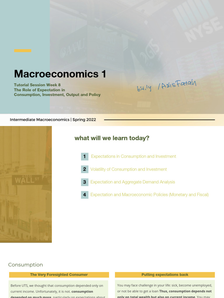Week 6 - The Role of Expectation | PDF | Consumption (Economics) | Wealth