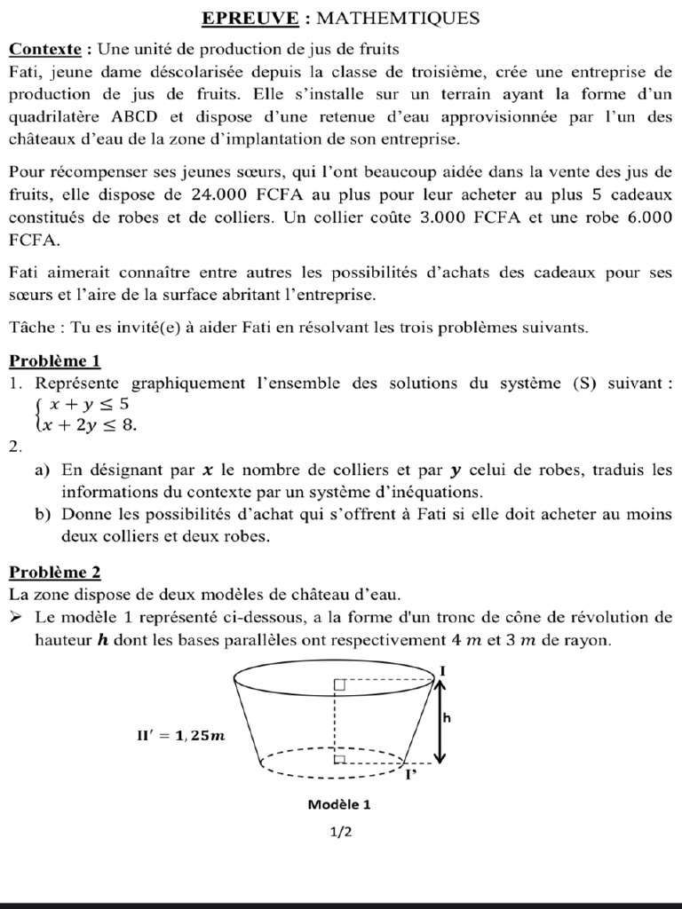 TD maths 3ème | PDF