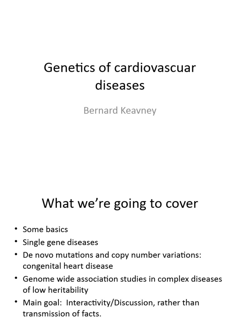 Genetcis of Cardiovascular Disease Tony Heagerty | PDF | Genome Wide ...