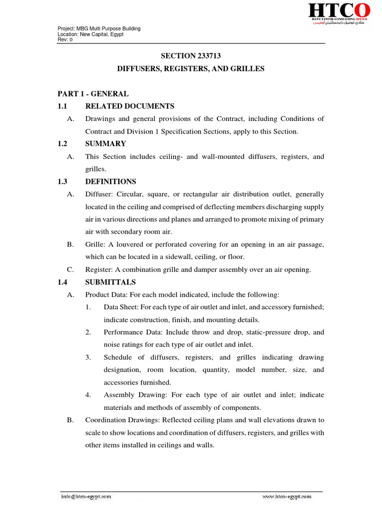 233713-Diffusers, Registers, and Grilles | PDF | Duct (Flow) | Mechanical Engineering