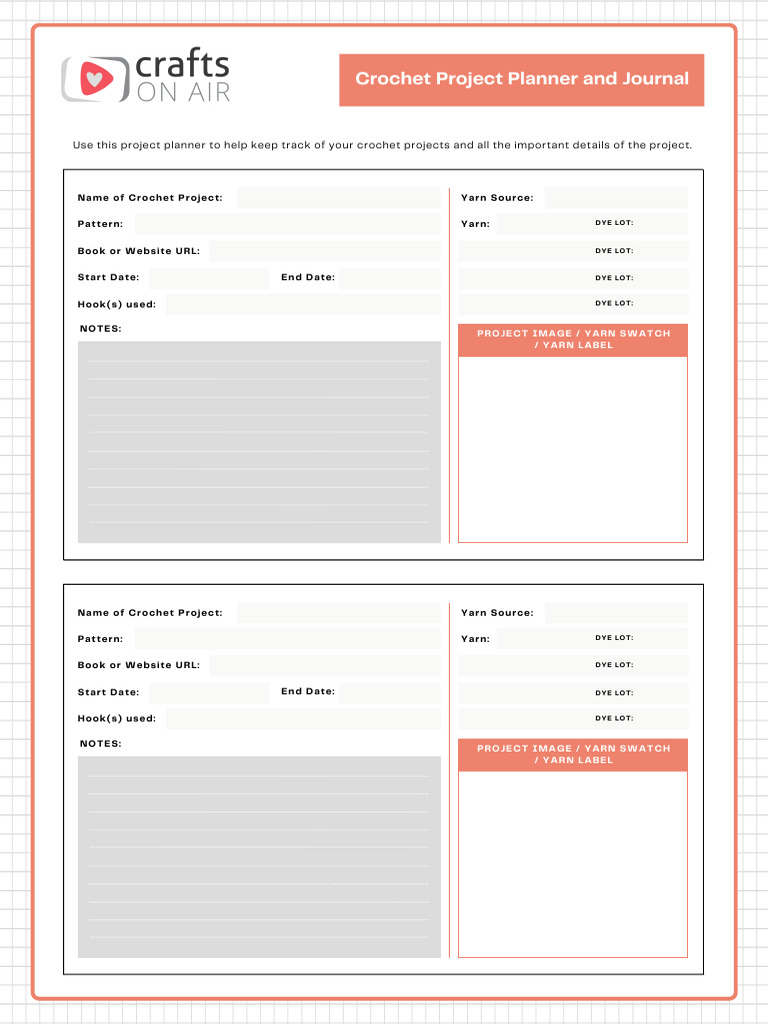 Crochet+Project+Planner+and+Journal | PDF